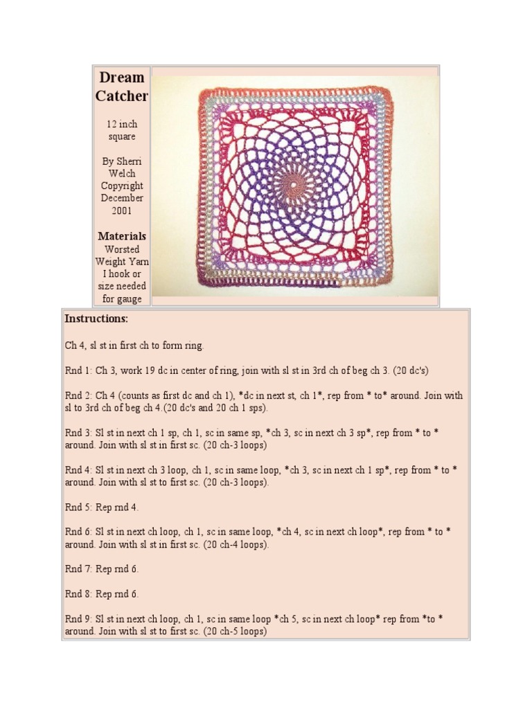 Dream Catcher Pdf