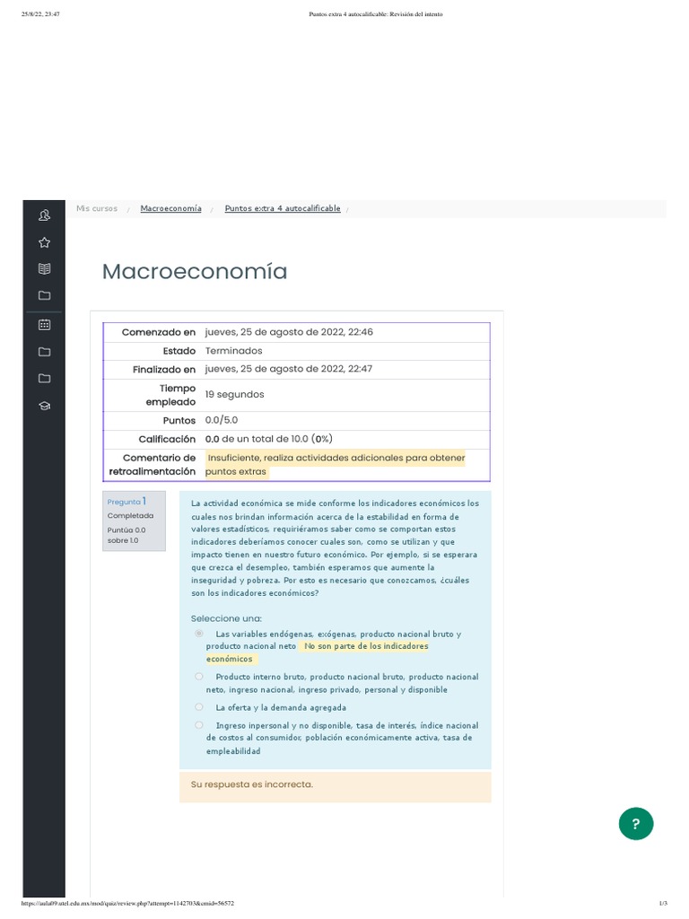 Puntos Extra 4 Autocalificable - Revisión Del Intento | PDF | Producto ...