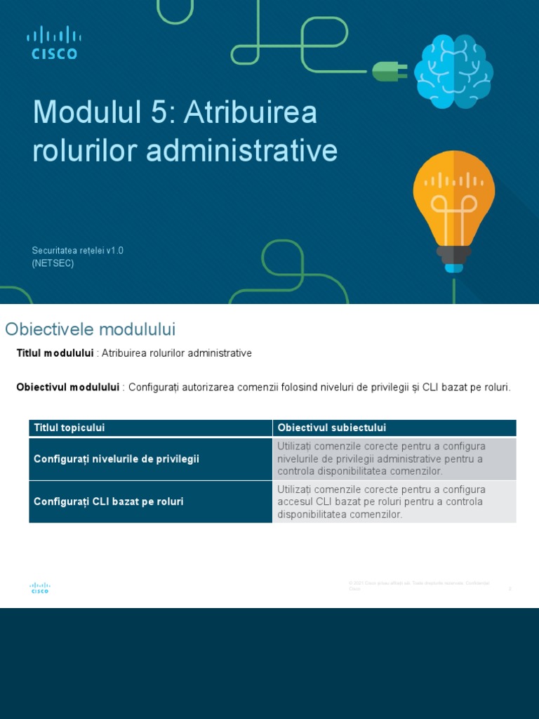 Network Security v1.0 - Module 5 - Assigning Administrative Roles | PDF Network Security v1.0 - Module 5 - Assigning Administrative Roles | PDF