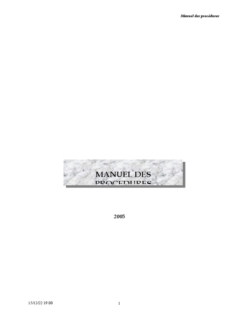 Manuel Des Procédures | PDF | Facture | Inventaire