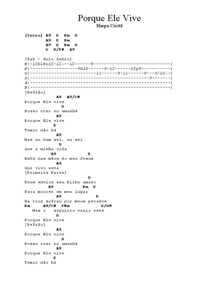 Porque Ele Vive - Harpa Cristã | PDF