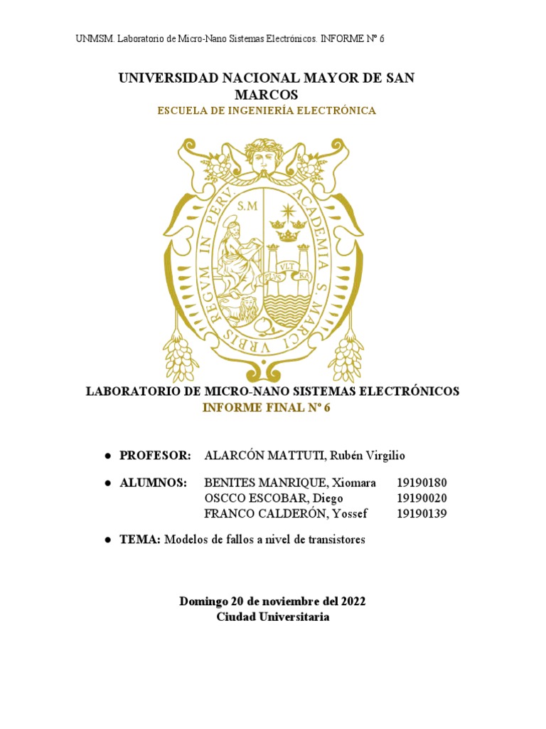 Análisis de modelos de fallos a nivel de transistores mediante ...