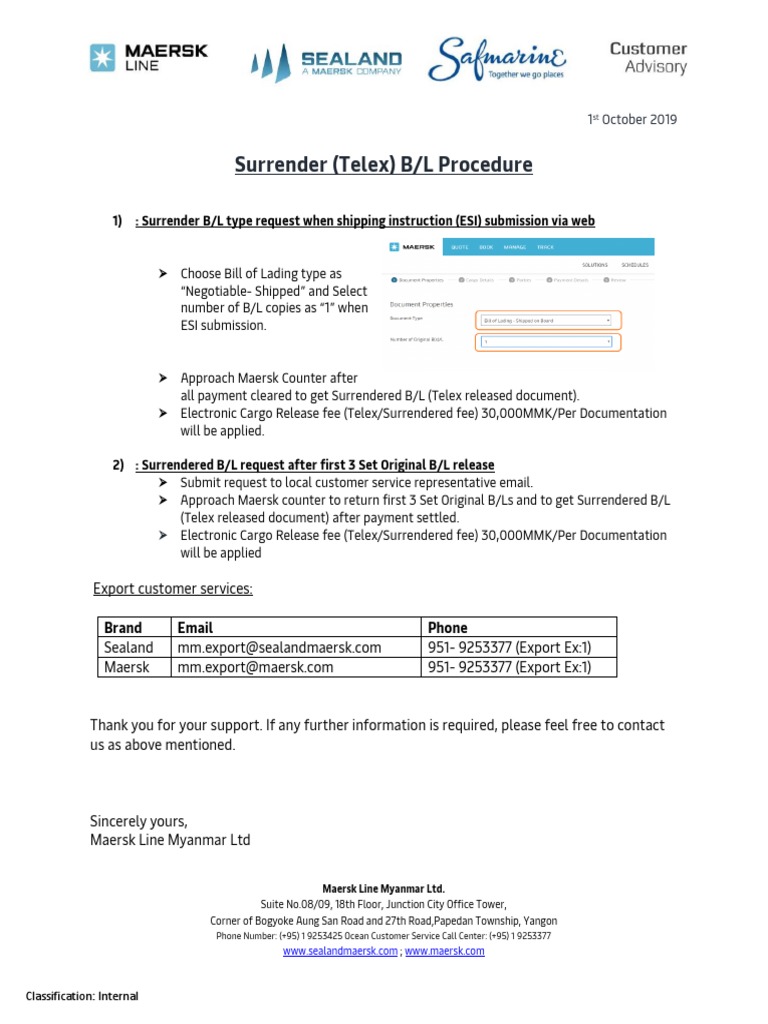 Telex Release B/L Procedure Guide | PDF