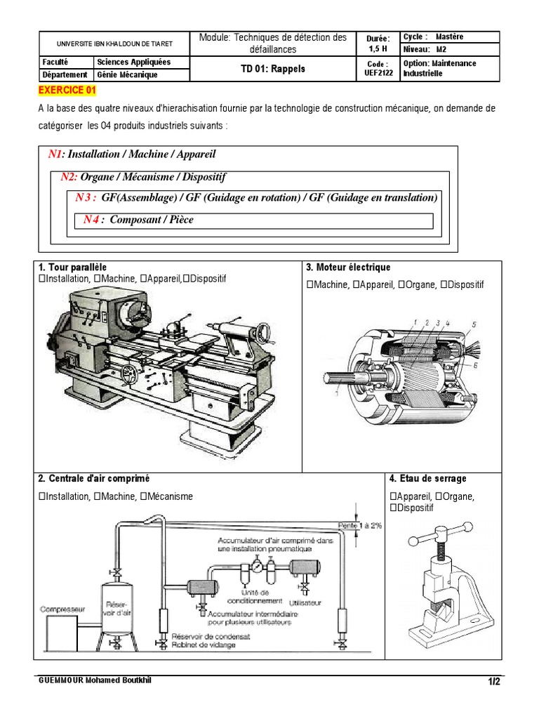 Td 01 Rappels Pdf Ingénierie Mécanique