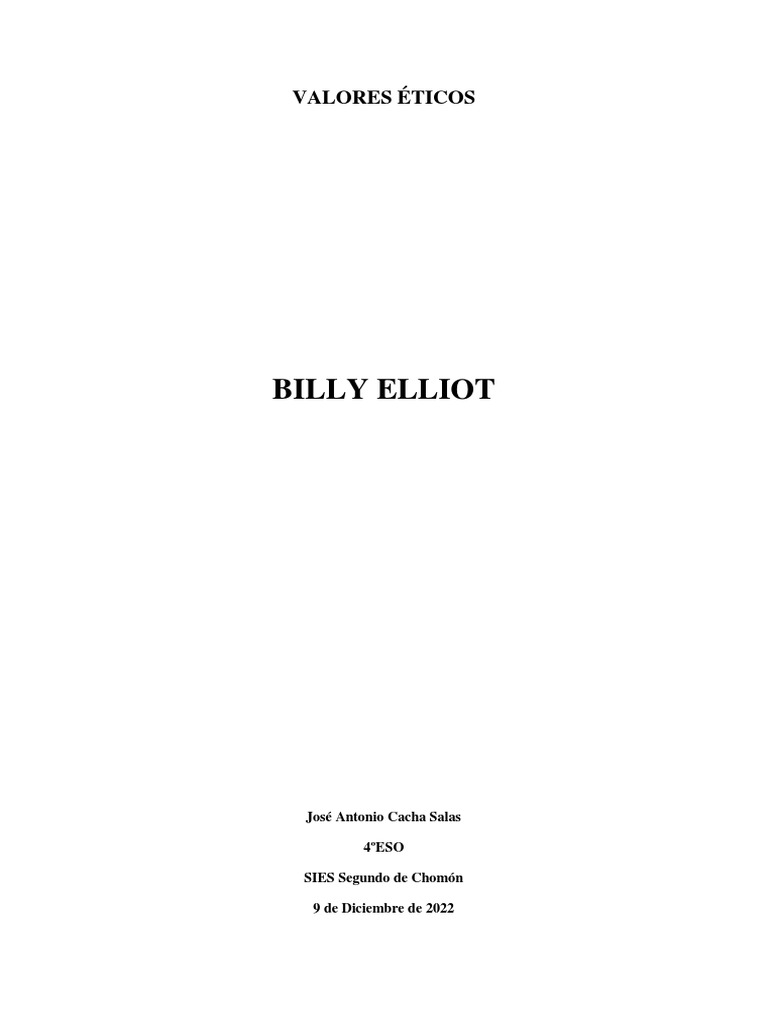 Billy Elliot | PDF | Masculinidad | Feminidad
