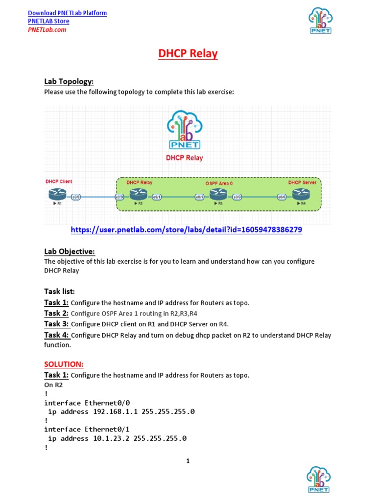 DHCP Relay | PDF | Ip Address | Router (Computing)
