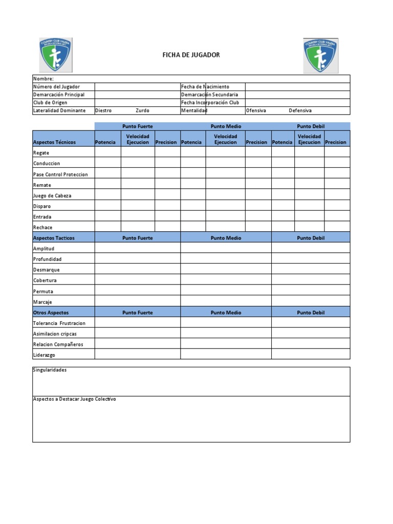 Ficha de Jugador | PDF