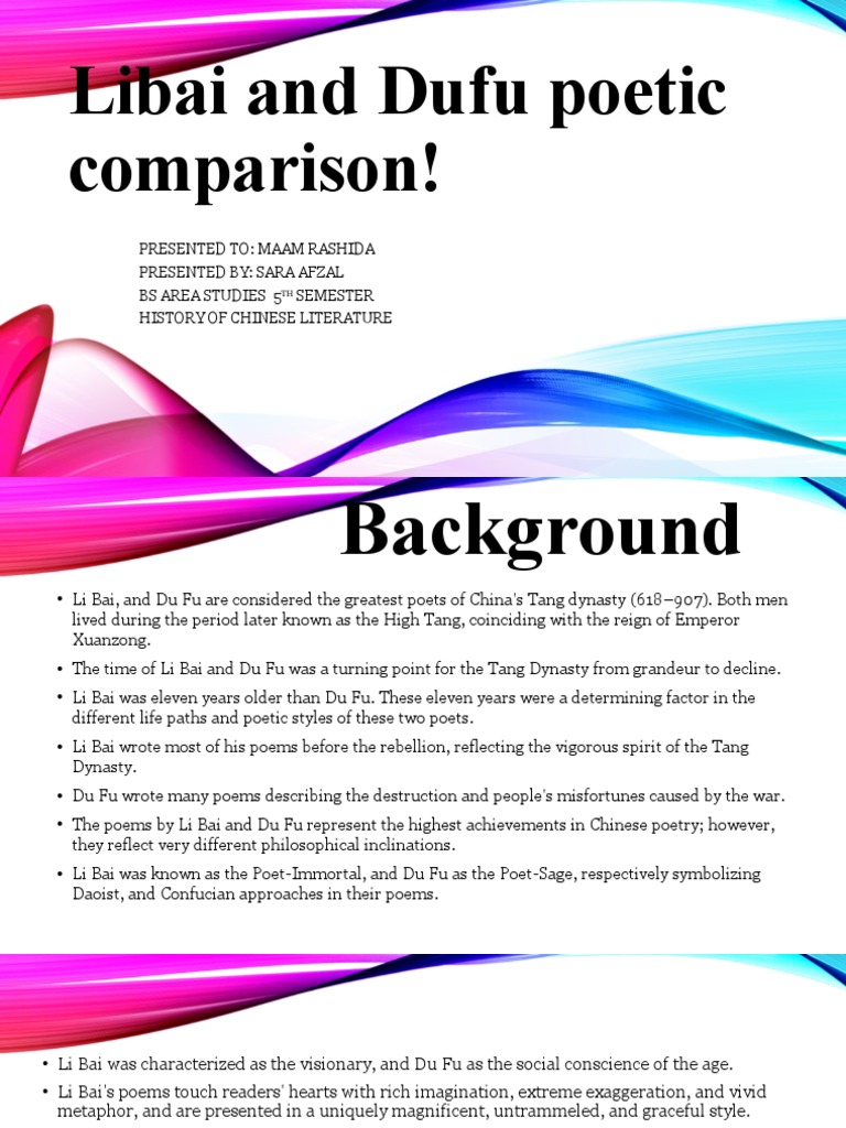 Tang Poets: Li Bai vs. Du Fu | PDF | Poetry | Chinese Literature