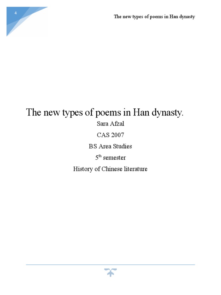 The New Types of Poems in Han Dynasty | PDF | Poetry | Chinese Poetry