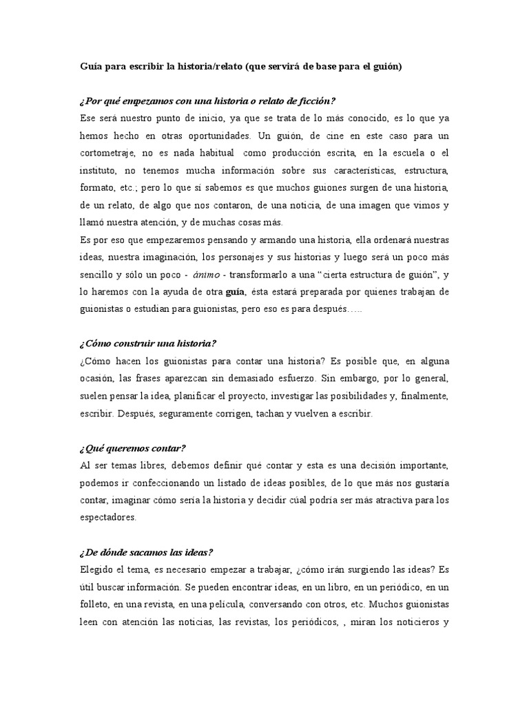 Guía para escribir una historia eficaz | PDF | Información