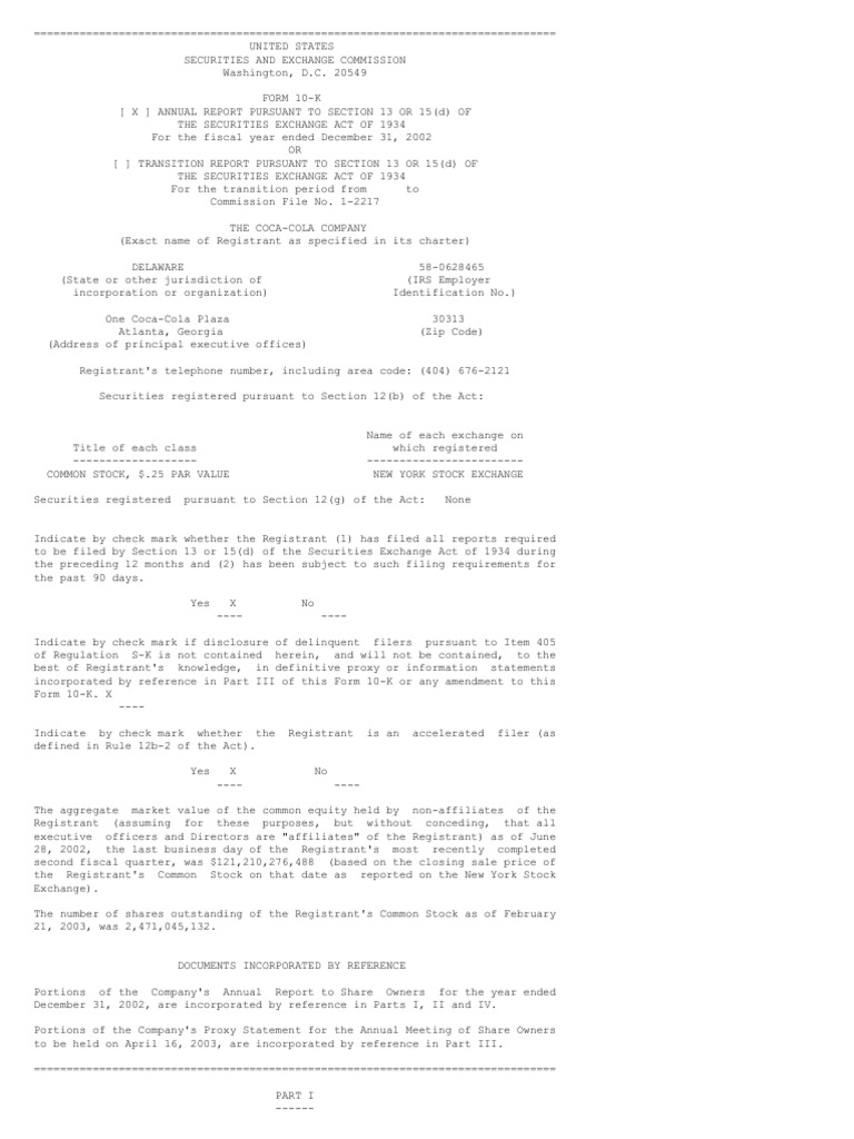 03 000031 | PDF | The Coca Cola Company | Soft Drink