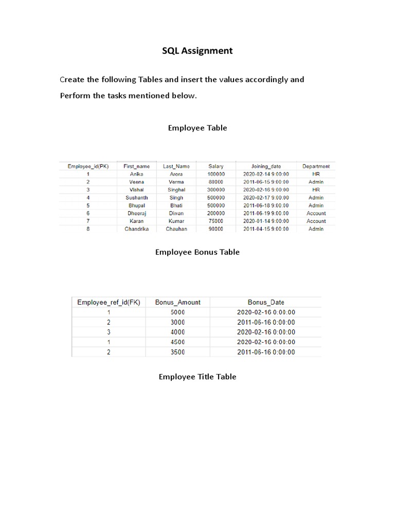 SQL New Assignment. 4 | PDF
