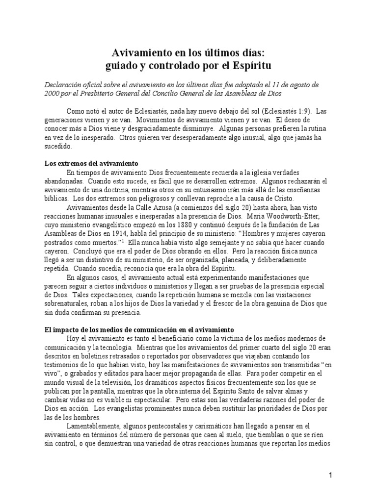 Avivamiento y discernimiento espiritual | PDF | Biblia | Pablo el apóstol