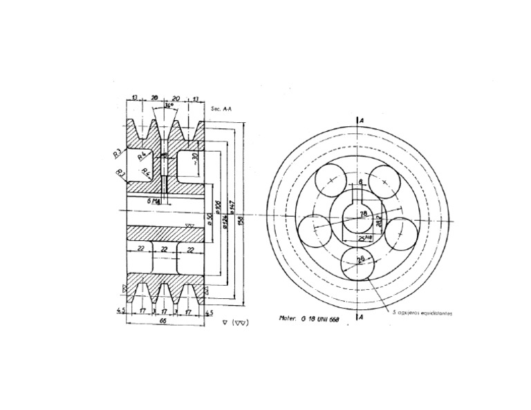 Polea de Correa Trapezoidal en Seccion Total | PDF