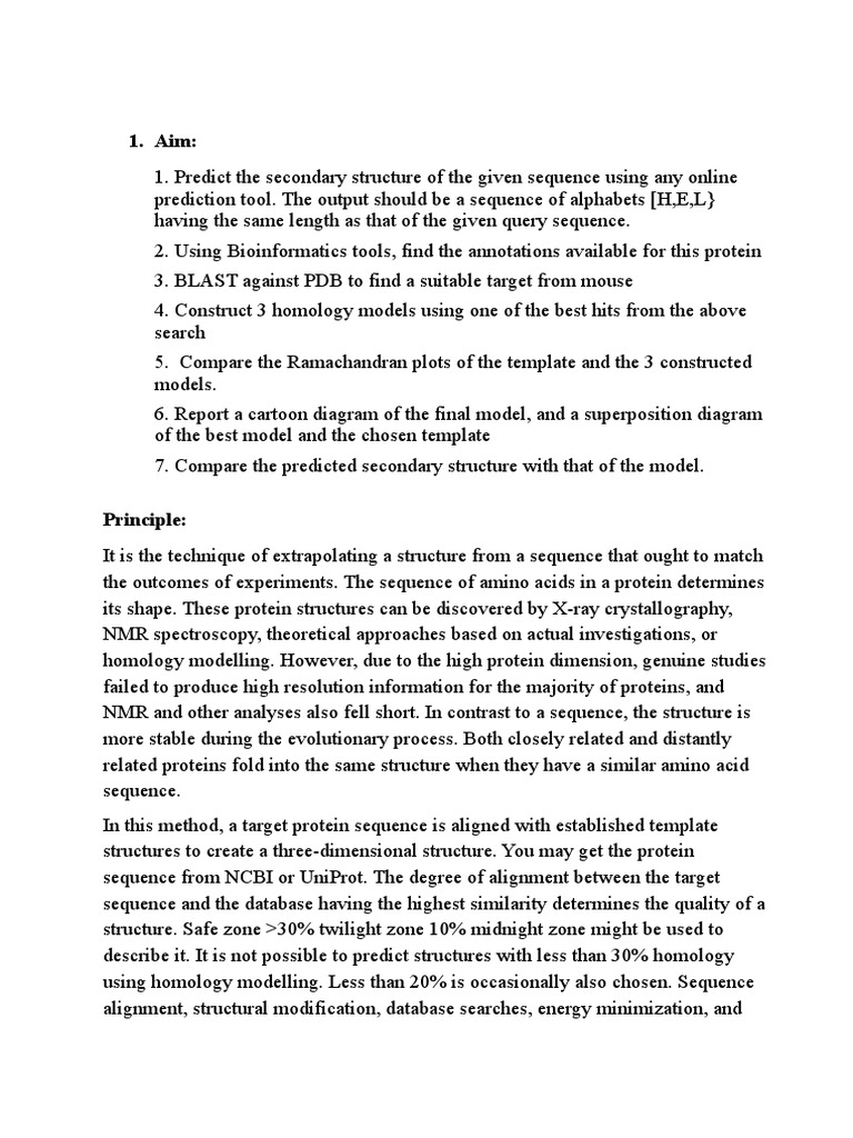 Homology Modelling and Autodock | PDF | Docking (Molecular) | Proteins