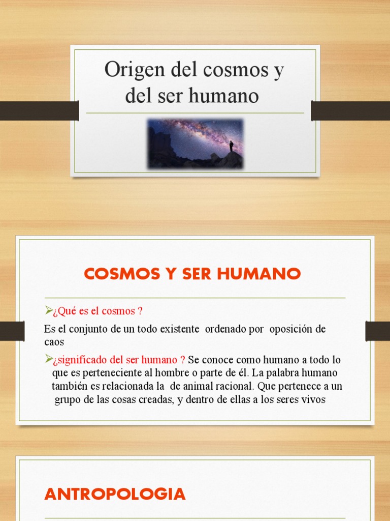 Origen Del Cosmos y Del Ser Humano | PDF | Antropología | Antropología ...