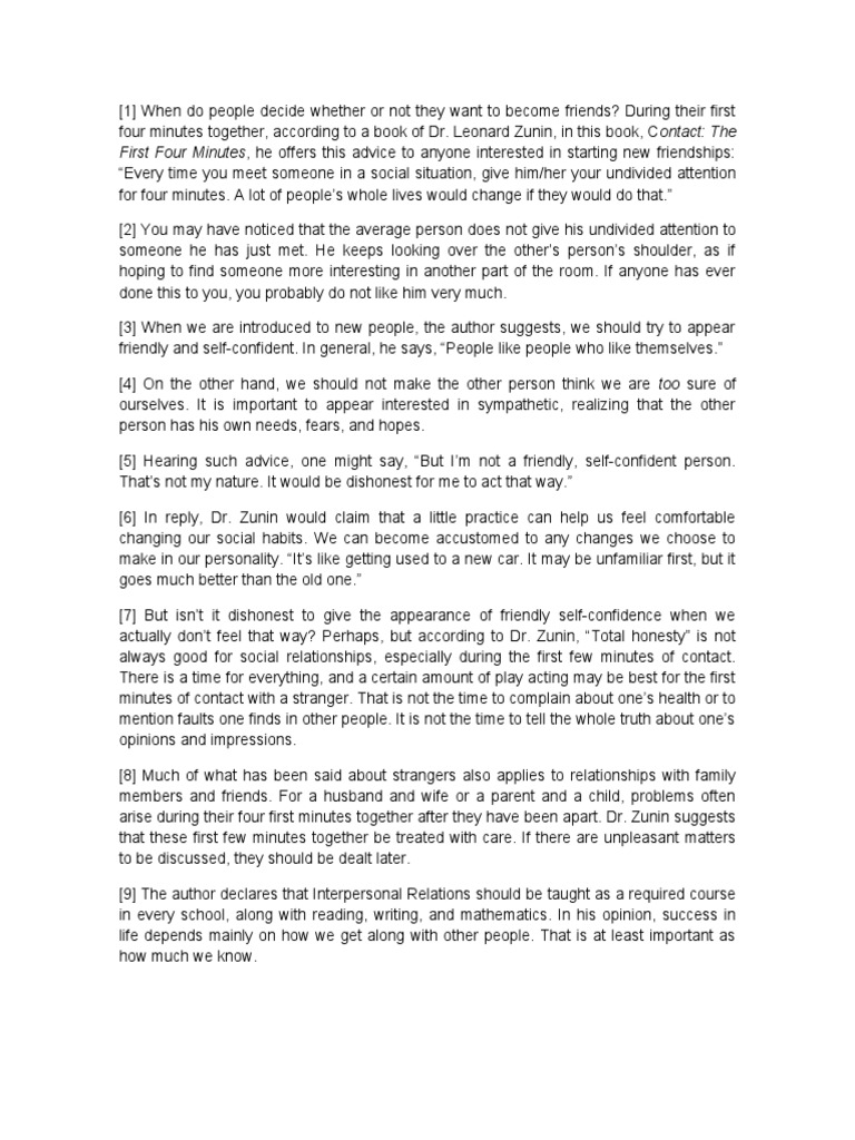 The First Four Minutes | PDF