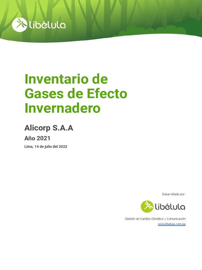Alicorp - Informe - Huella de Carbono 2021 - Post Auditoria | PDF | Gases de efecto invernadero ...