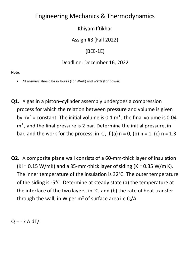 Engineering Mechanics: Work & Heat Transfer | PDF | Science & Mathematics | Technology & Engineering