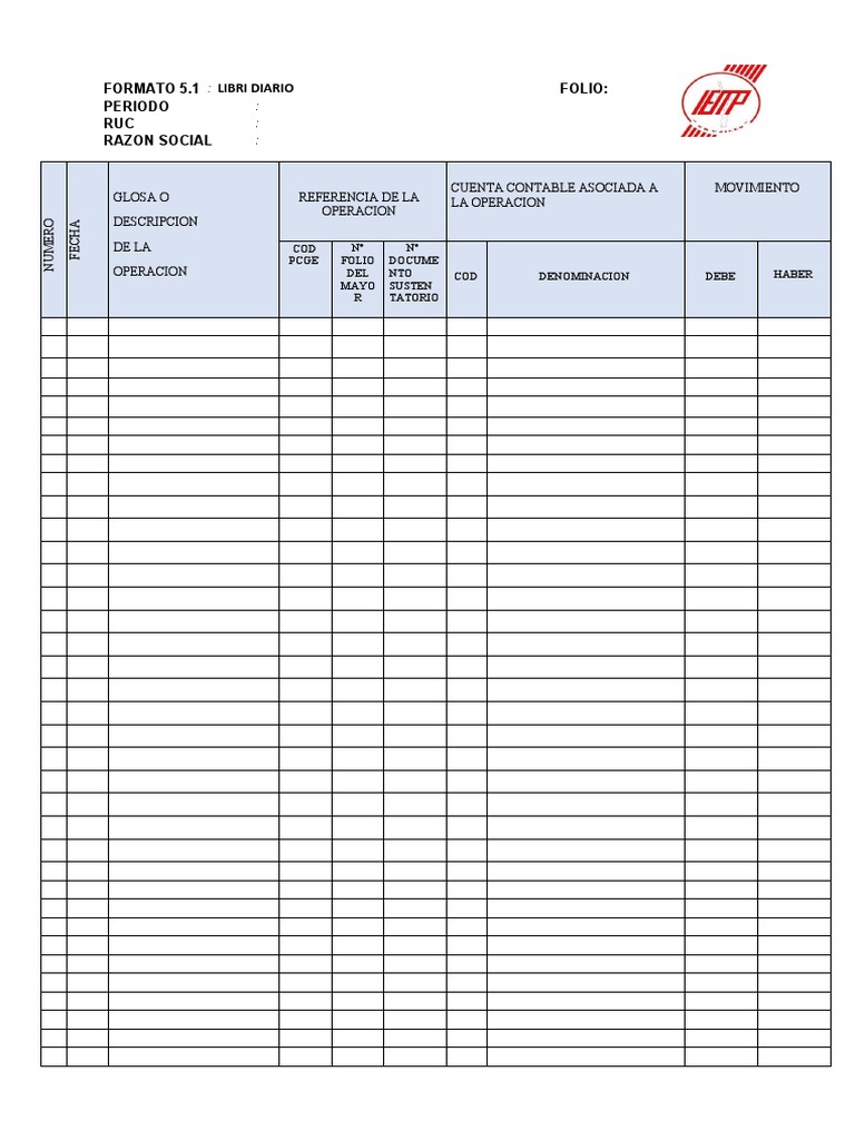 Libro 1 Formato 5.1 Libro Diario | PDF