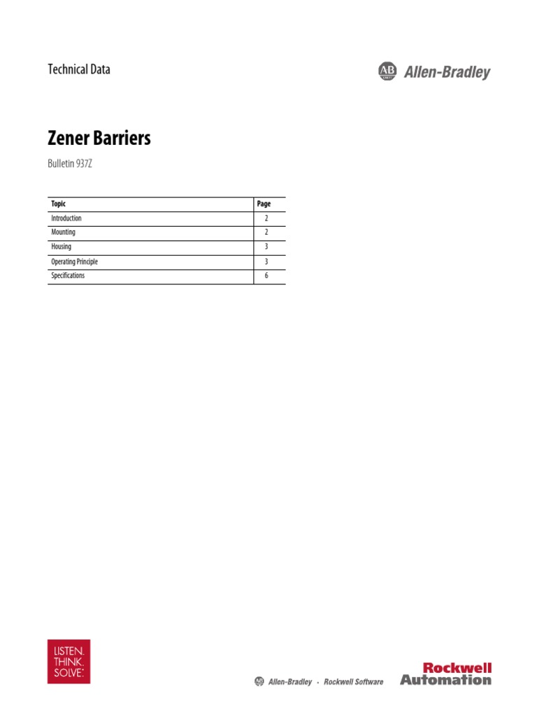 Zener Barriers Rockwell 937-td003 - En-P | PDF