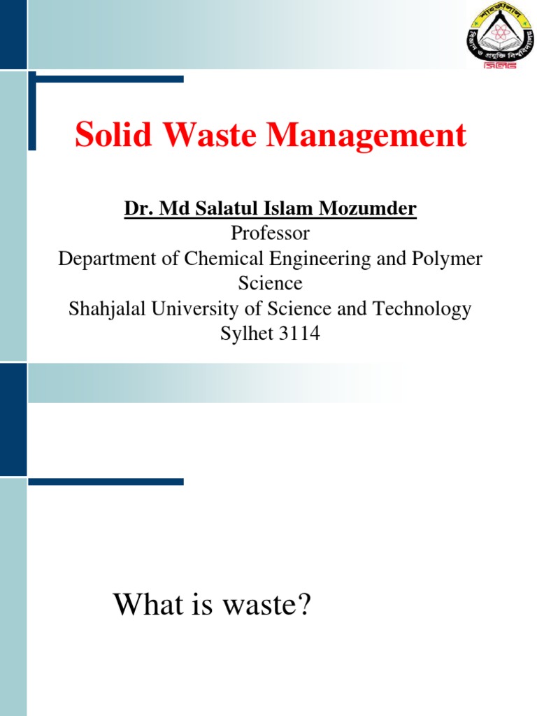 Integrated Solid Waste Management Guide | PDF | Waste Management | Waste