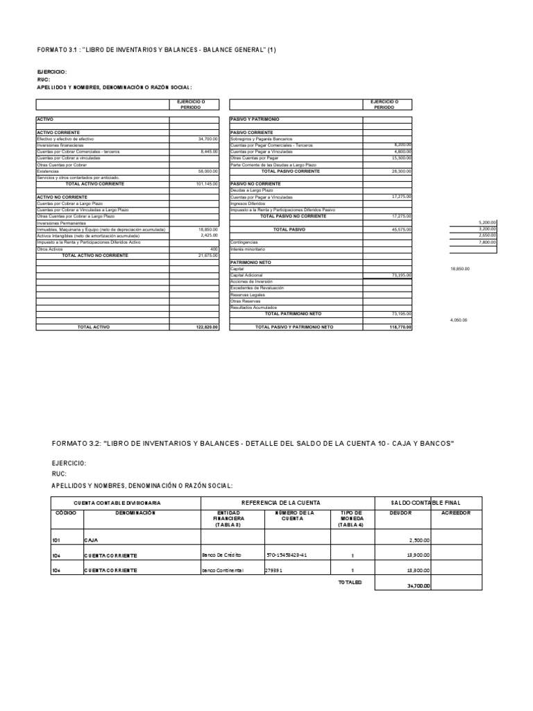 234 - Formato31 (7) Libro de Inventario y Balances | PDF | Contabilidad ...