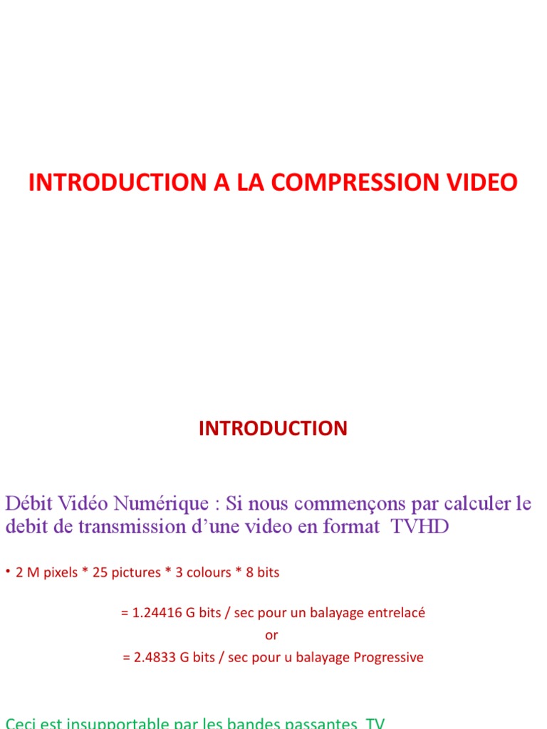 Chapitre 3 Compression Video | PDF | Compression de données | Vidéo