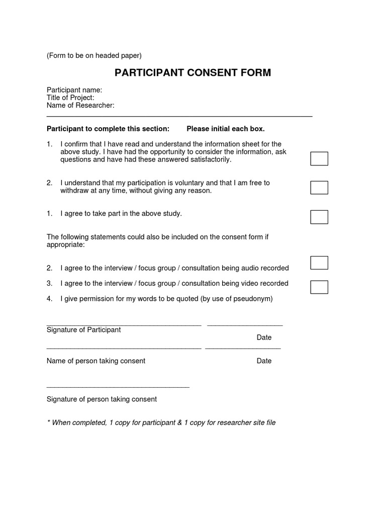 Consent Form Template | PDF