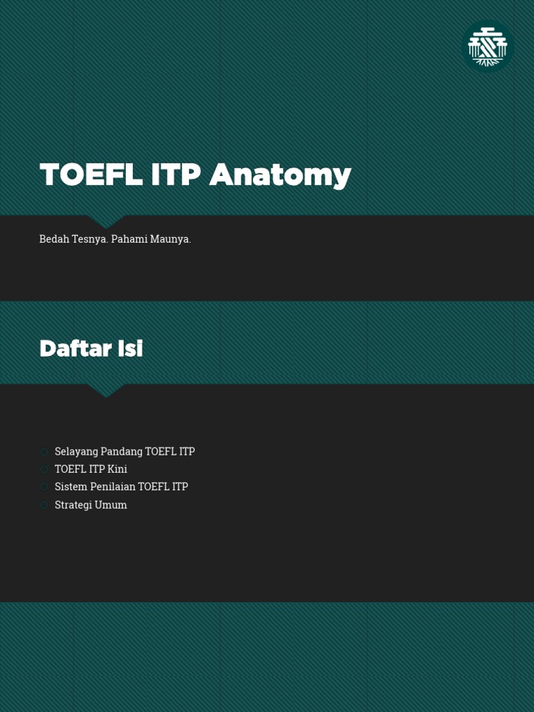 1.1. TOEFL ITP Anatomy | PDF