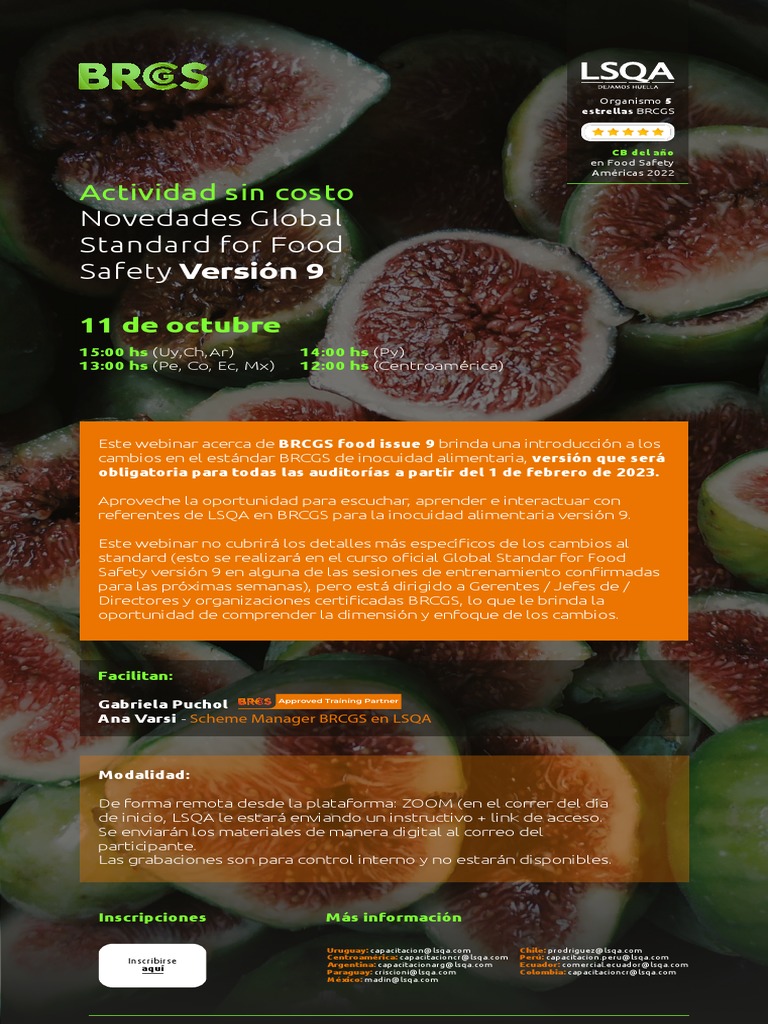 BRCGS v9 Webinar | PDF | Negocios