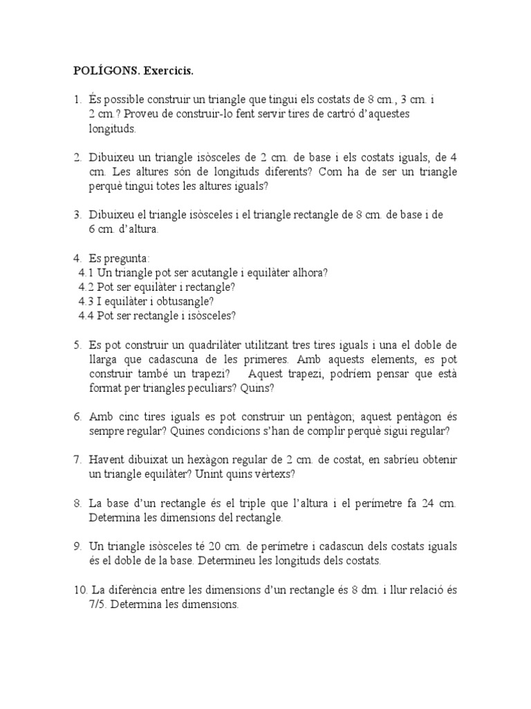 POLIGONS Exercicis | PDF