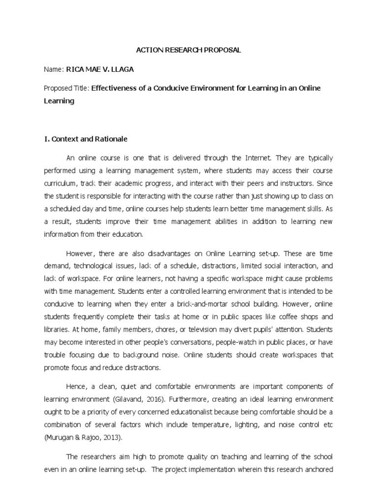 Conducive Learning Environments Online | PDF | Survey Methodology ...