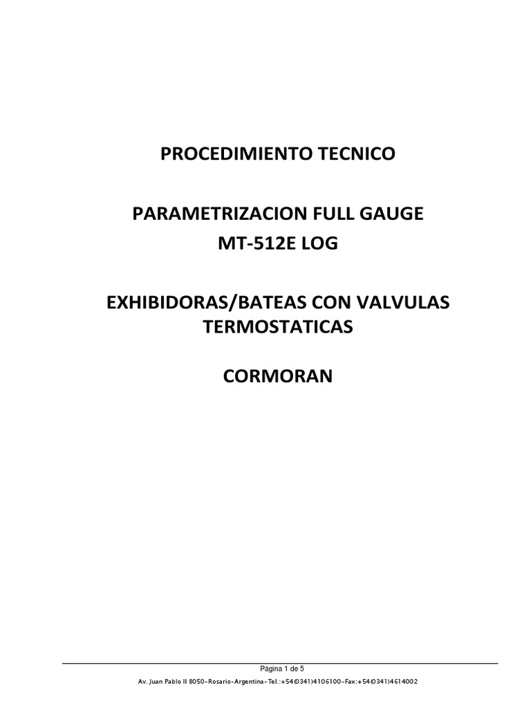 Párametros Full Gauge MT-512E LOG | PDF | Informática | Ciencias de la ...