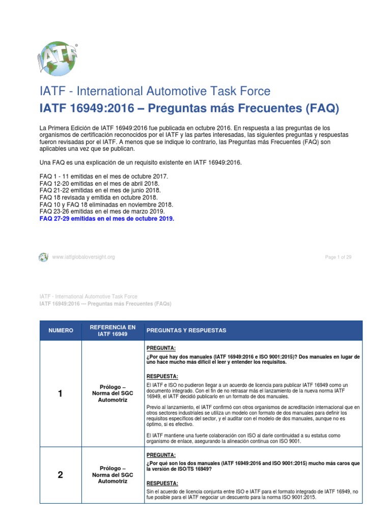Iatf-16949-Preguntas Comunes Con Respuesta en Subrayado | PDF | Software | Ingeniería de software