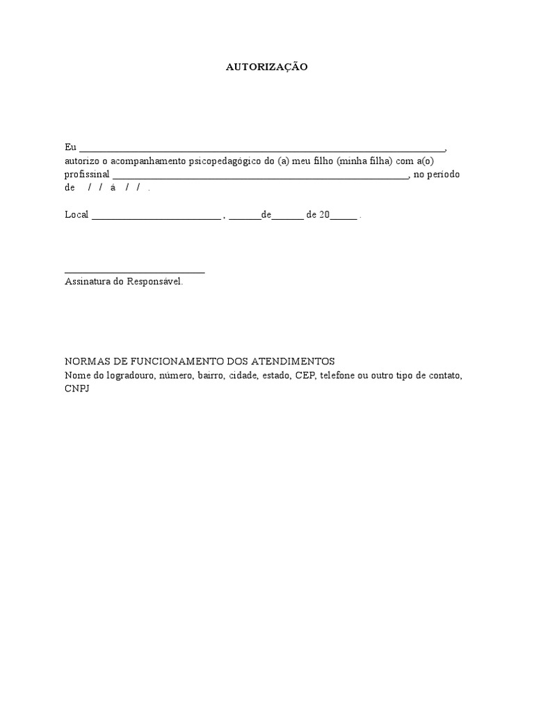 Autorização Psicopedagogo | PDF