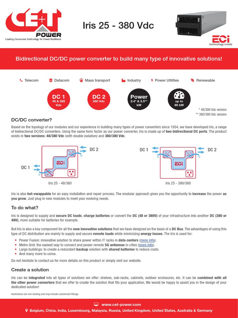 CET - DC-DC Converter - Datasheet - Iris 25 - 380 VDC - EN - v1.4 | PDF ...