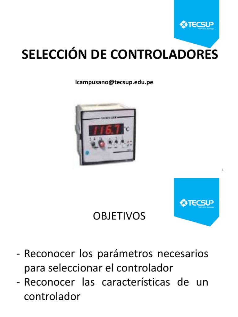 Sem 9 - Seleccion Controladores | PDF | Controlador lógico programable | Sistema de control