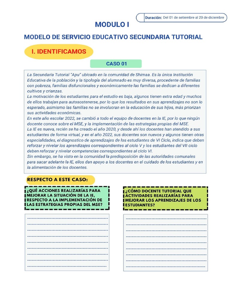 MSE Secundaria Tutorial Modulo 1 | PDF