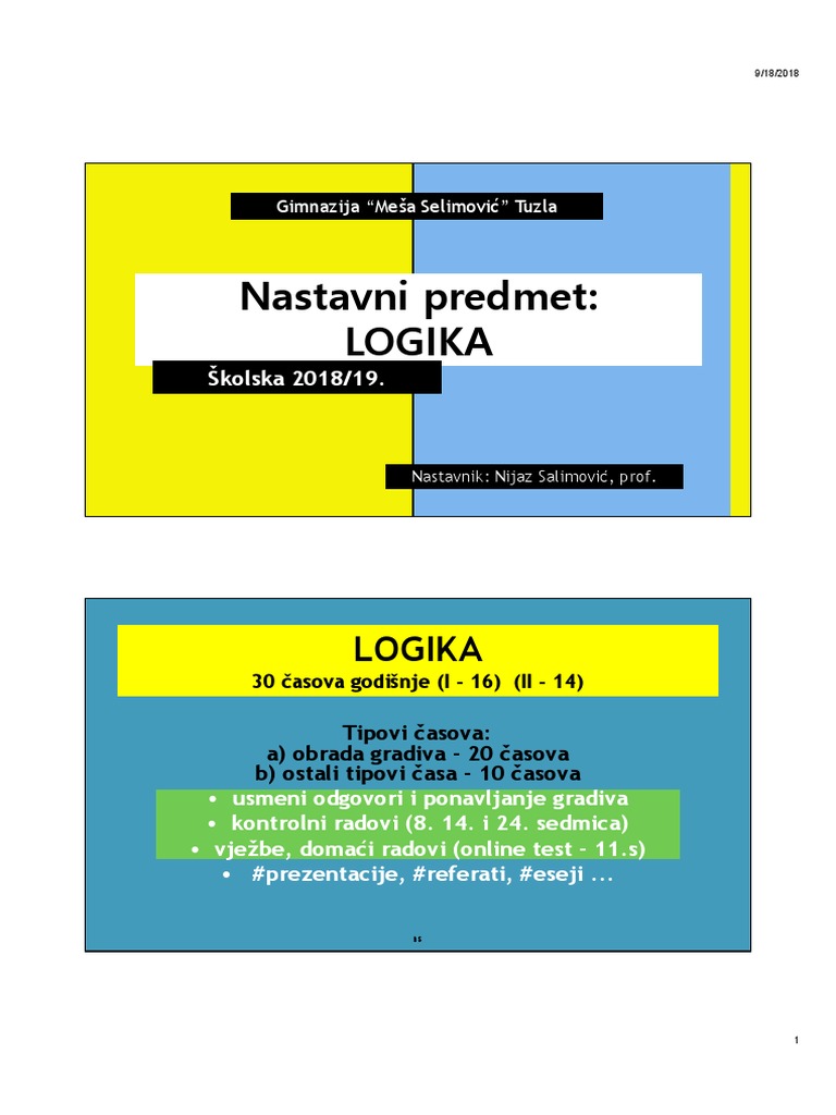 Logika1 - Uvod I Pojam | PDF