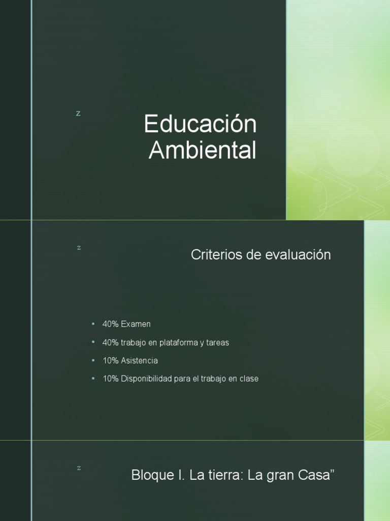 Presentación educacion ambiental | PDF