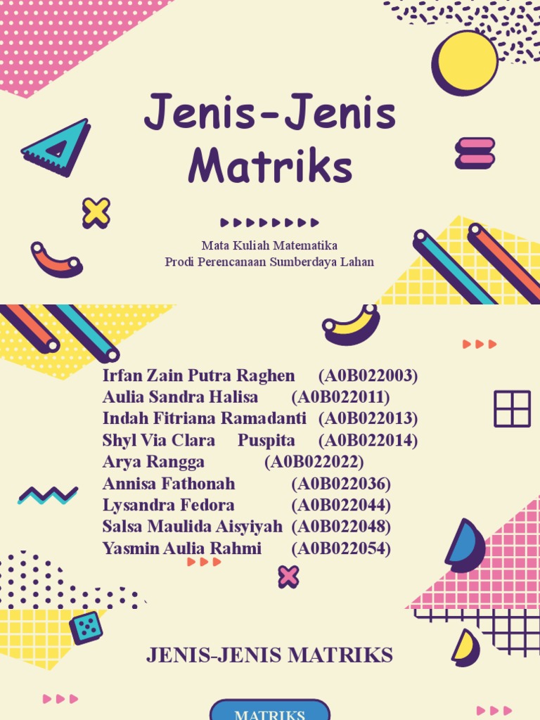 Kelompok 2 Jenis-Jenis Matriks | PDF
