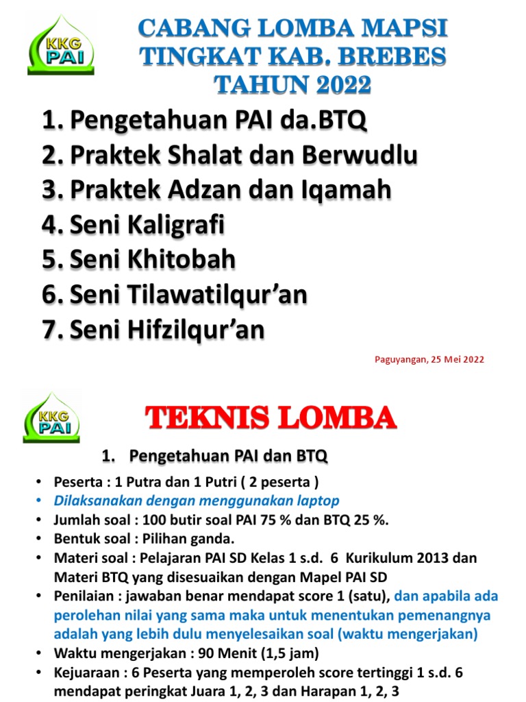 TEKNIS Lomba Mapsi 2022 | PDF