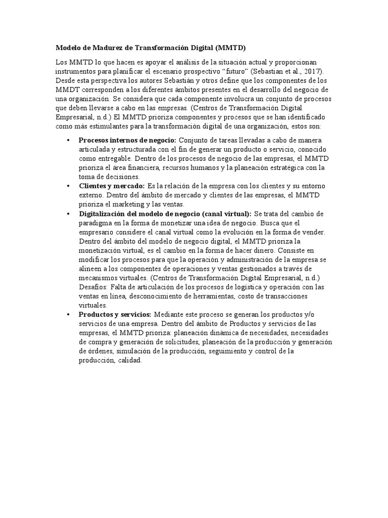 Modelo de Madurez de Transformación Digital | PDF | Planificación | Business