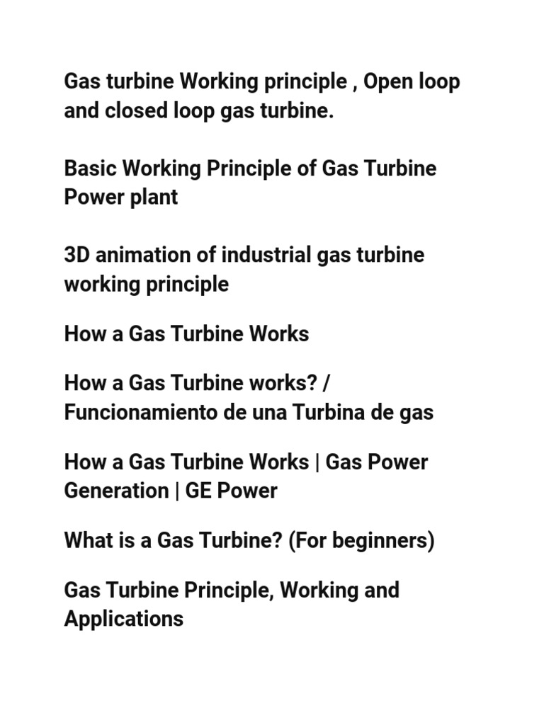 Gas Turbine Working Principle | PDF | Technology & Engineering