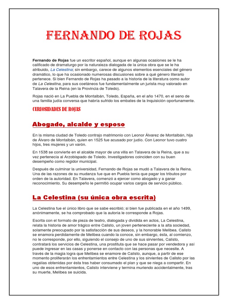 Fernando de Rojas | PDF