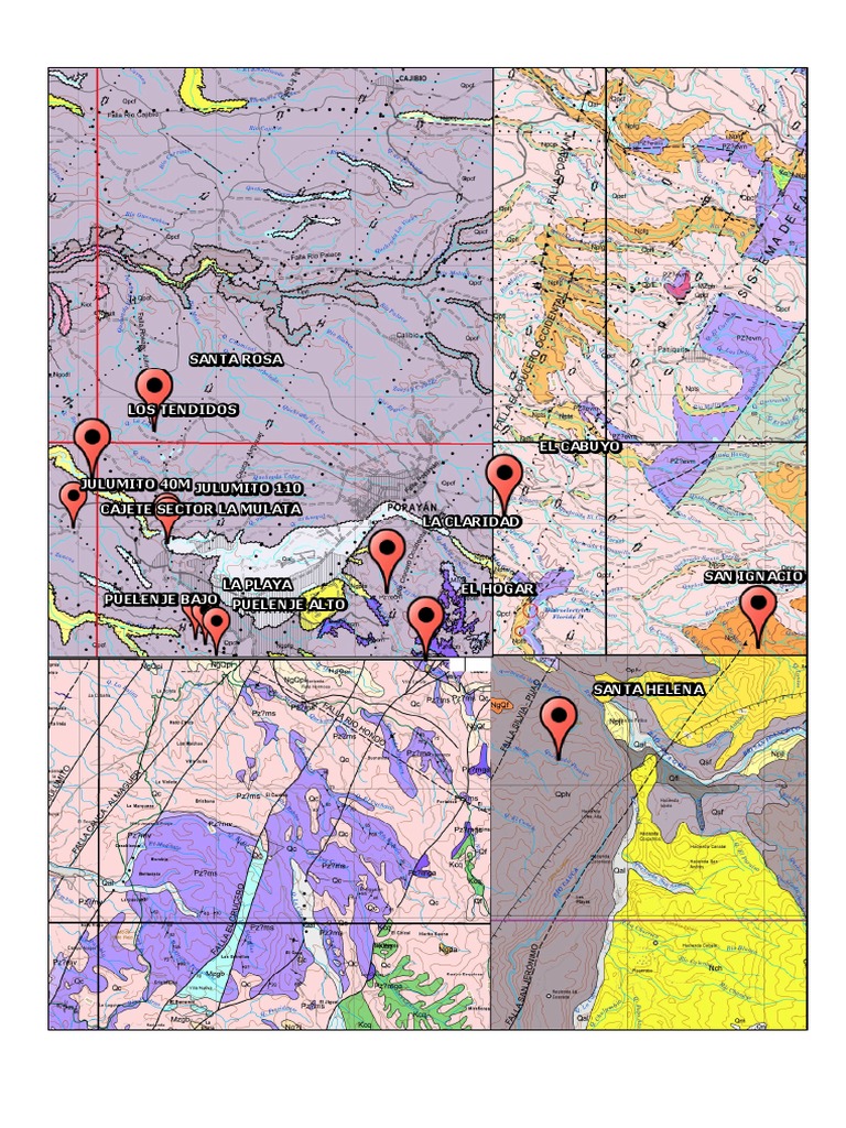 Mapa Geologico Veredas Popayan | PDF