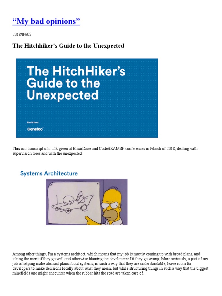 The Hitchhiker's Guide To The Unexpected | PDF | Computing | Systems Engineering