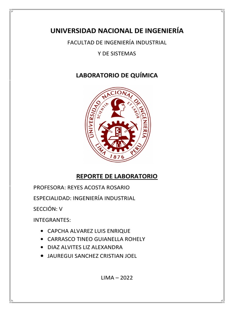 Reporte Lab 1 | PDF | Precipitación (Química) | Yodo